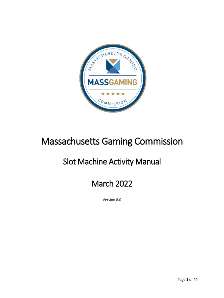 MGC Slot Machine Activity Manual Version 8.0 3.22 | PDF | Slot Machine