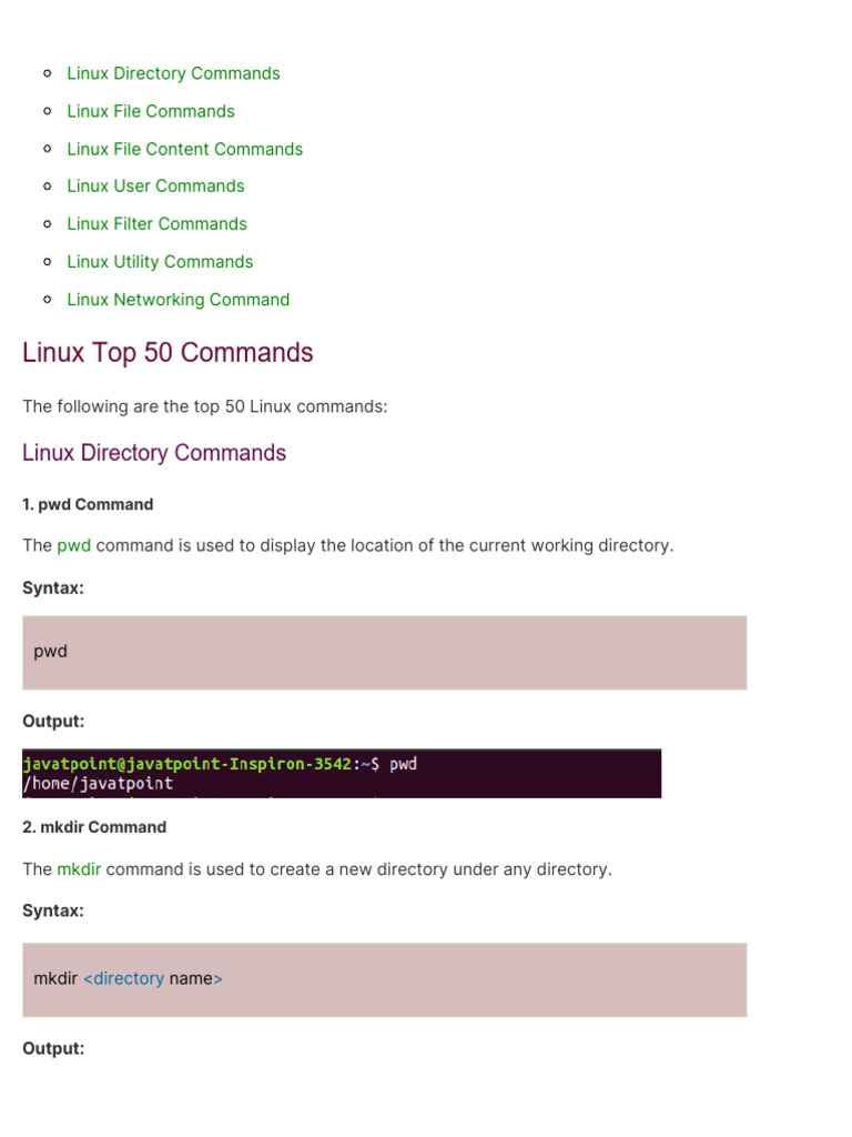 50 Commands | PDF | Computer File | Computing