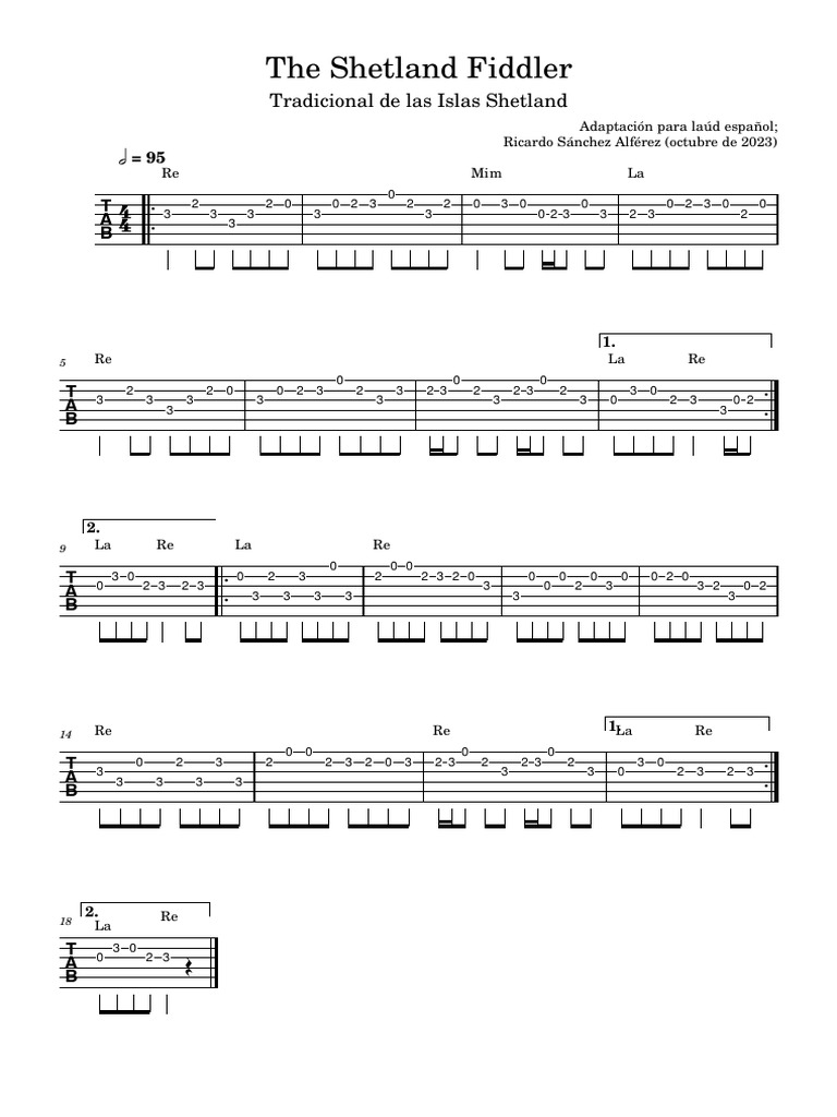 The Shetland Fiddler TABLATURA LAÚD-BANDURRIA | PDF | Musicología