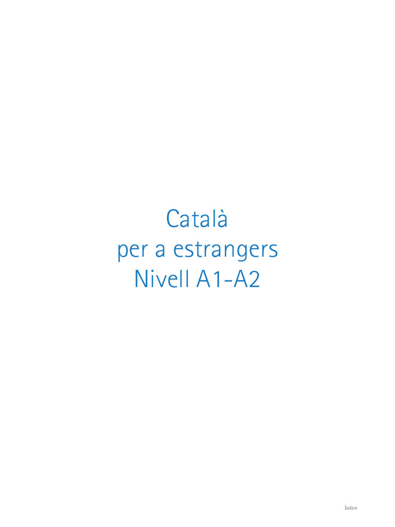 Català Per A Estrangers A1-A2 | PDF