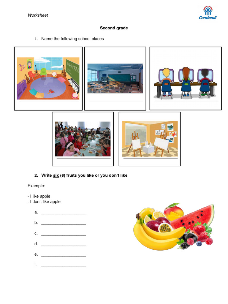 Worksheet Second Term - Second Grade | PDF Worksheet Second Term - Second Grade | PDF