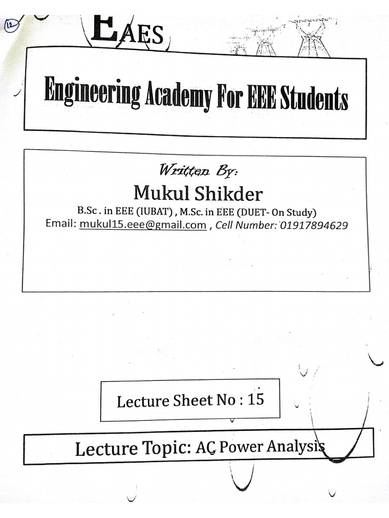 Ac Power Analysis, 3 Phase AC | PDF