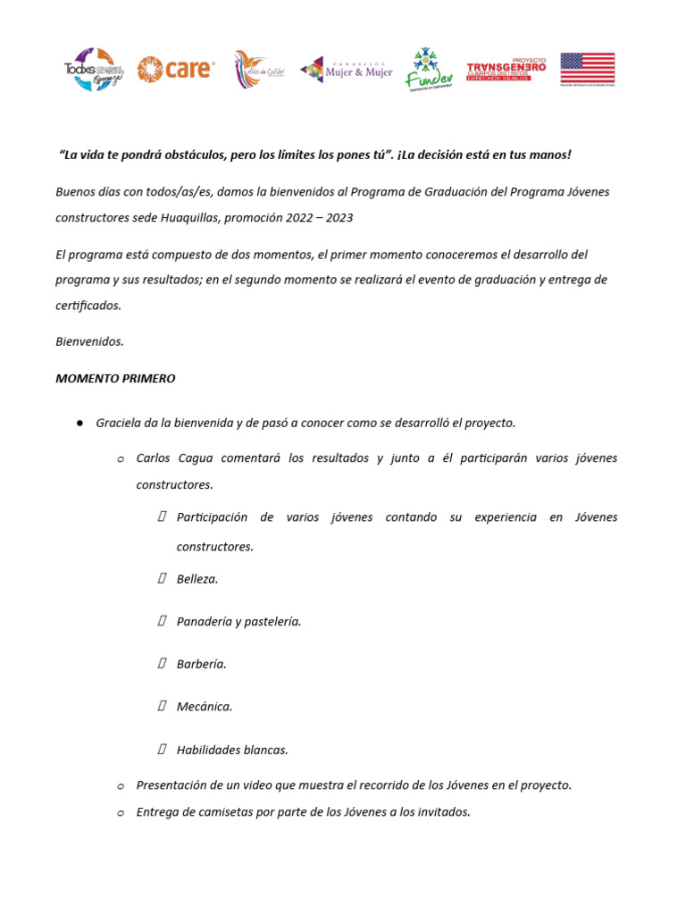 Formato Programa de Graduación | PDF | Música grabada