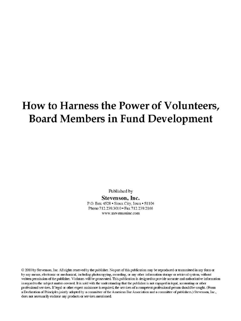 How To Harness The Power of Volunteers, Board Members in Fund ...