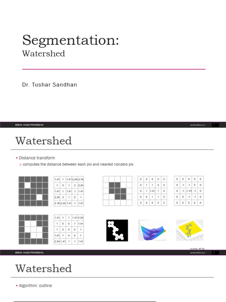 Lec20-Segwatershed (1) | PDF | Computer Science | Algorithms And Data Structures