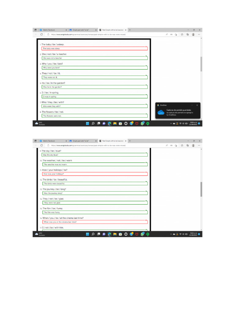 Simple past verb to be (1) | PDF