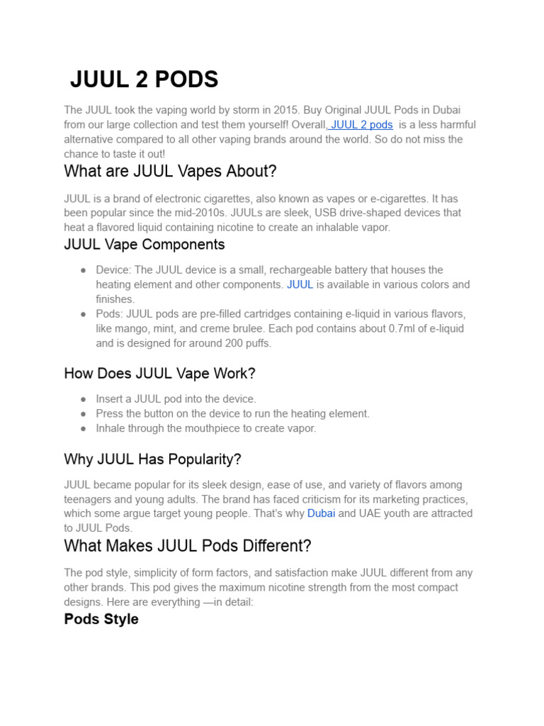 Juul 2 Pods | PDF | Electronic Cigarette | Smoking