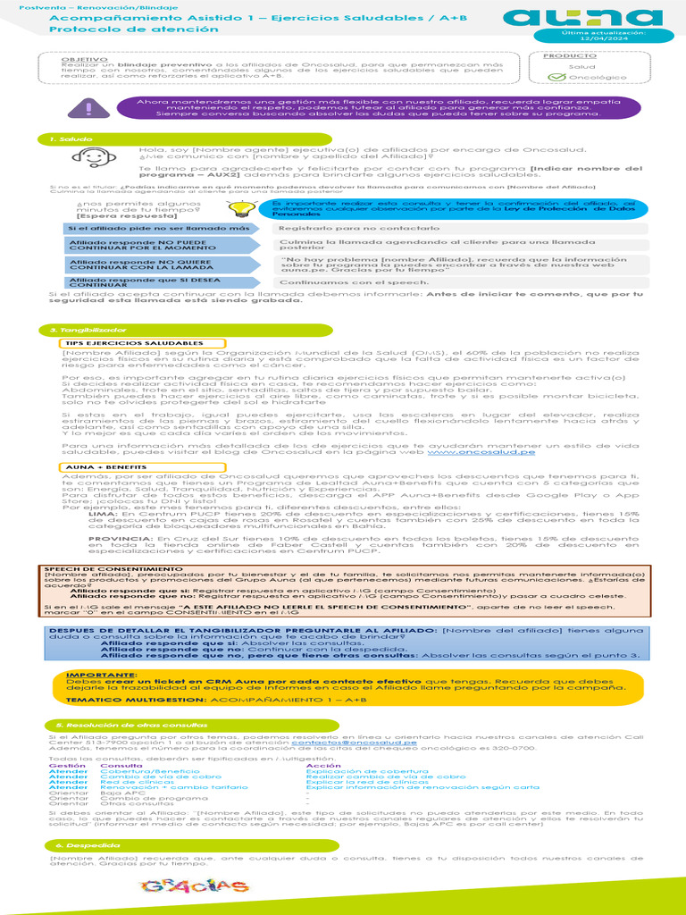 AA1 - Protocolo Tips Ejercicios - A+B - Onco | PDF