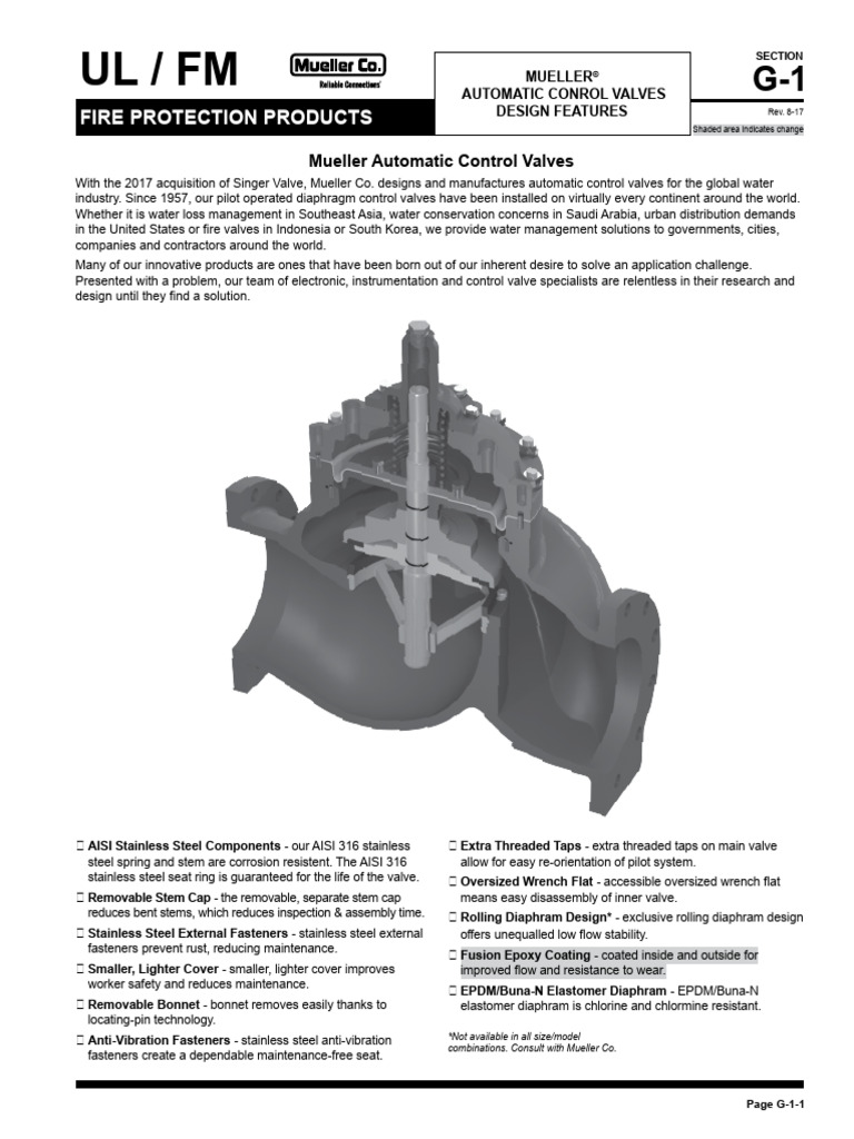 G-1 - ULFM Automatic Control Valves | PDF | Valve | Pipe (Fluid Conveyance)