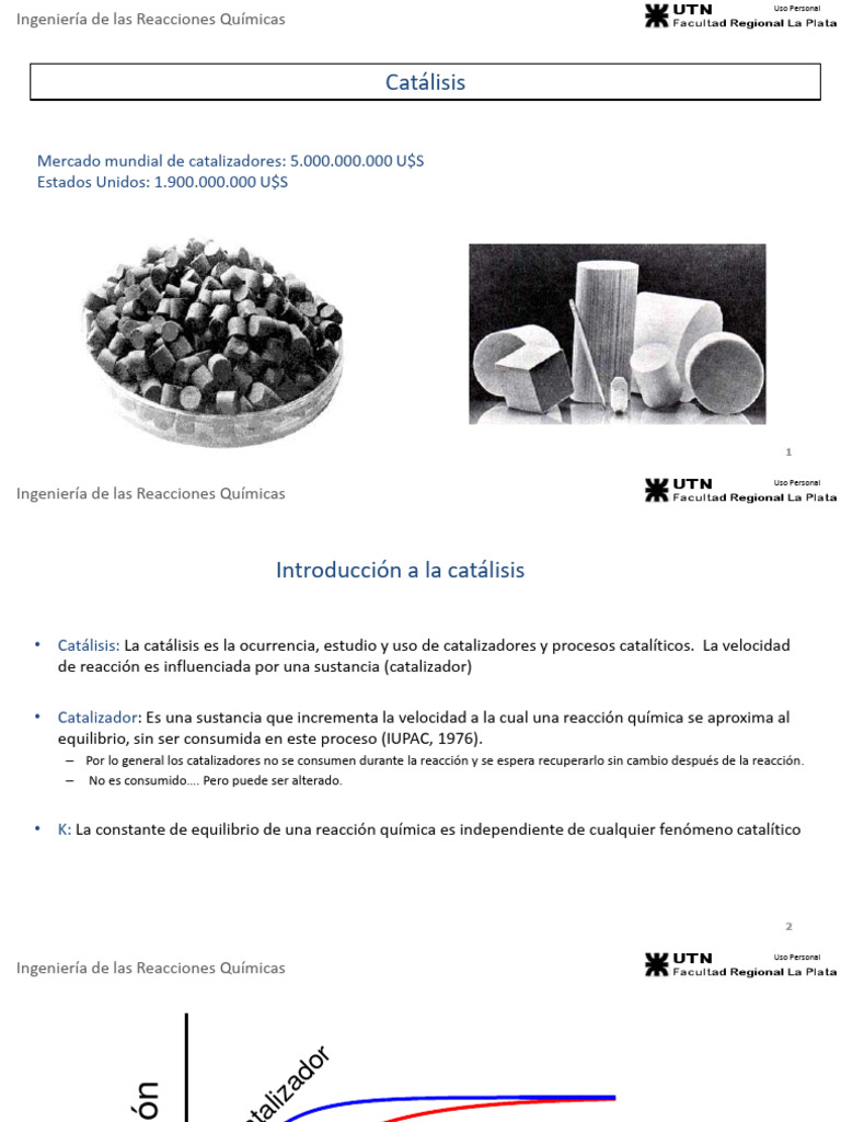Catalisis Clase 1-2 | PDF | Adsorción | Catálisis