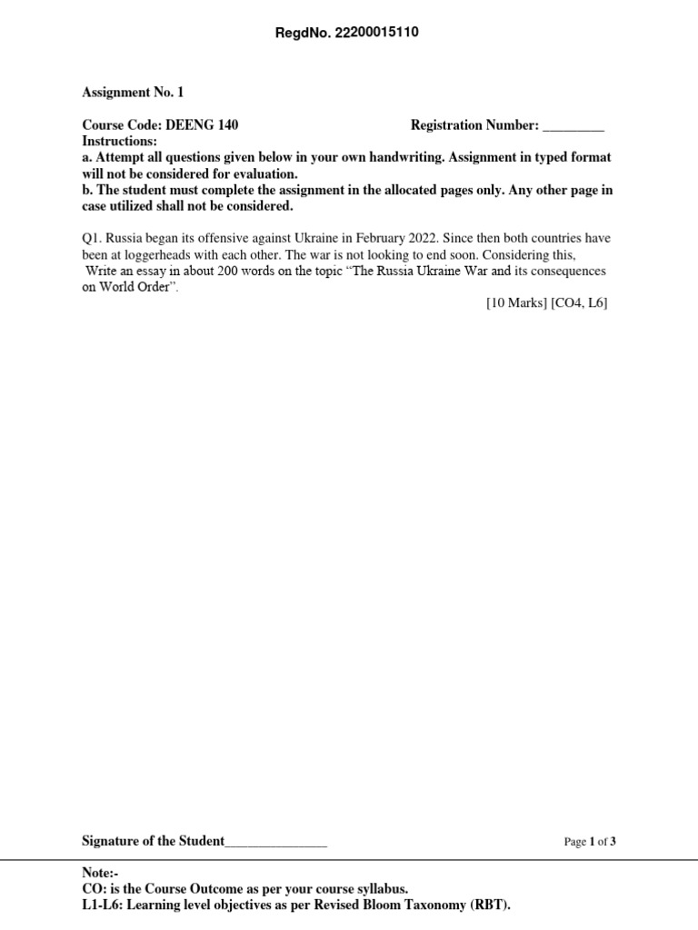Student Assignment Guidelines | PDF