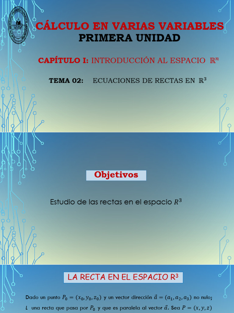 D3 - Ecuaciones Recta en R3 | PDF | Línea (geometría) | Ecuaciones