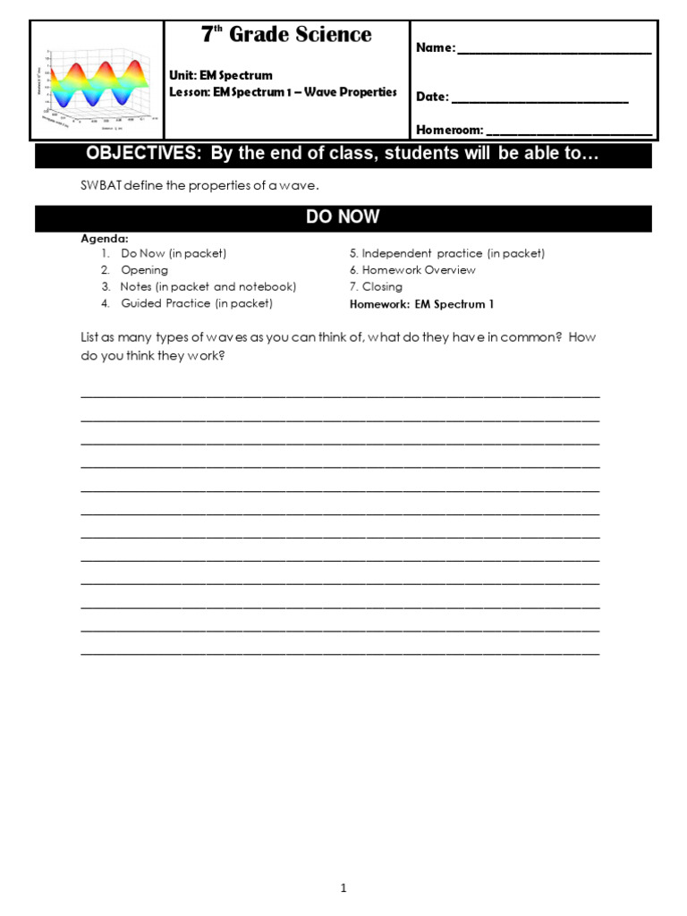 Wave Properties 1 | PDF | Wavelength | Electromagnetic Spectrum