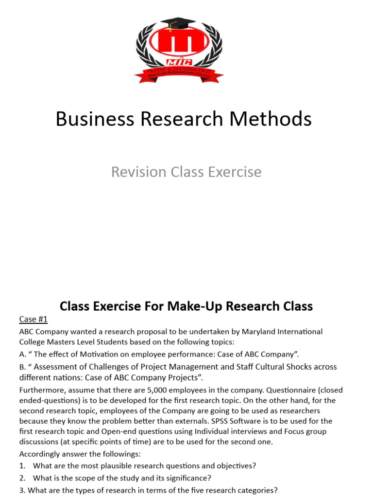 Make-Up Class: Research Proposal Guide | PDF | Qualitative Research ...