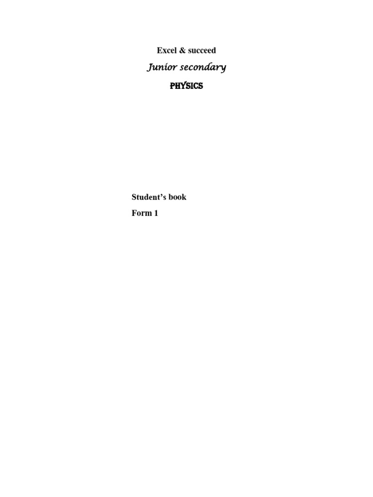 Form 1 Physics: Concepts and Careers | PDF | Science | International ...