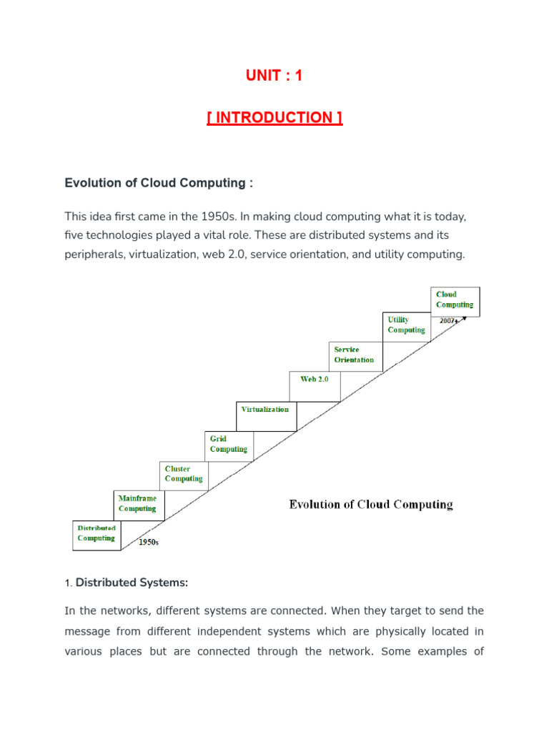 Cloud Computing Notes (UNIT - 01) | PDF | Cloud Computing | Computing Cloud Computing Notes (UNIT - 01) | PDF | Cloud Computing | Computing
