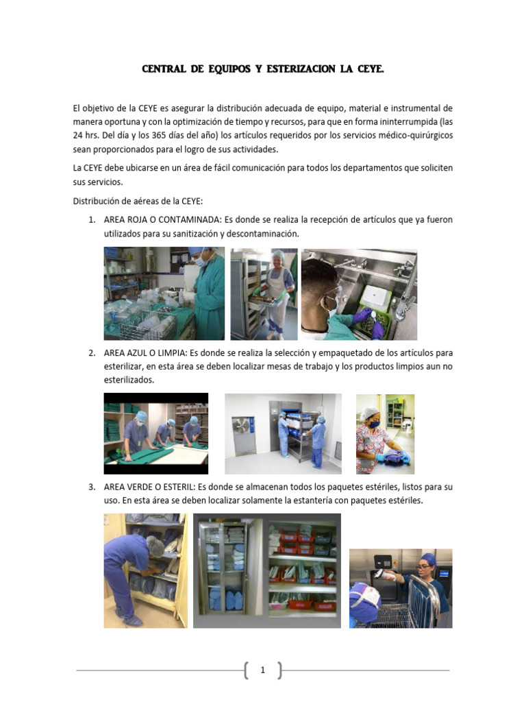 Distribución y Esterilización en CEYE | PDF | Cirugía | Lavado de manos