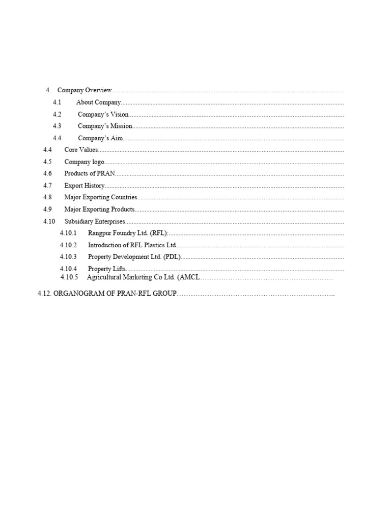 Company Overview of PRAN RFL | PDF | Recruitment | Foods
