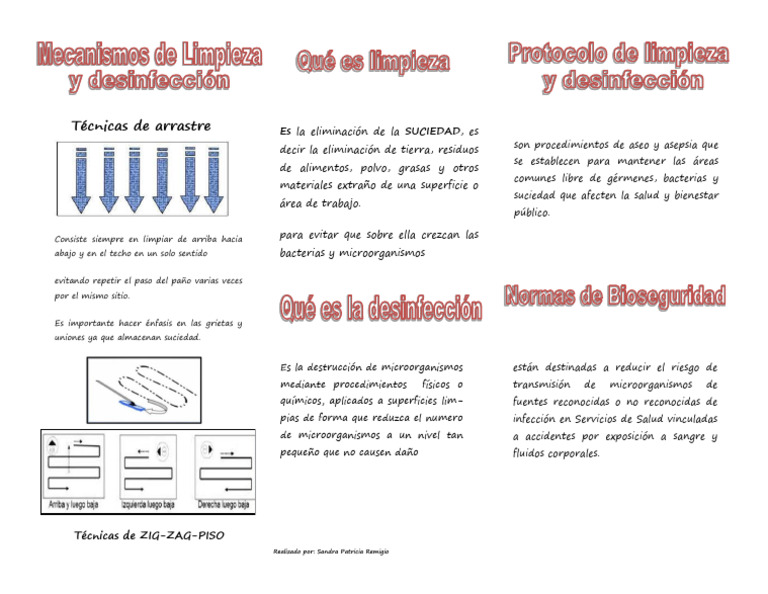 Folleto Protocolo de Limpieza y Desinfección - 1 | PDF