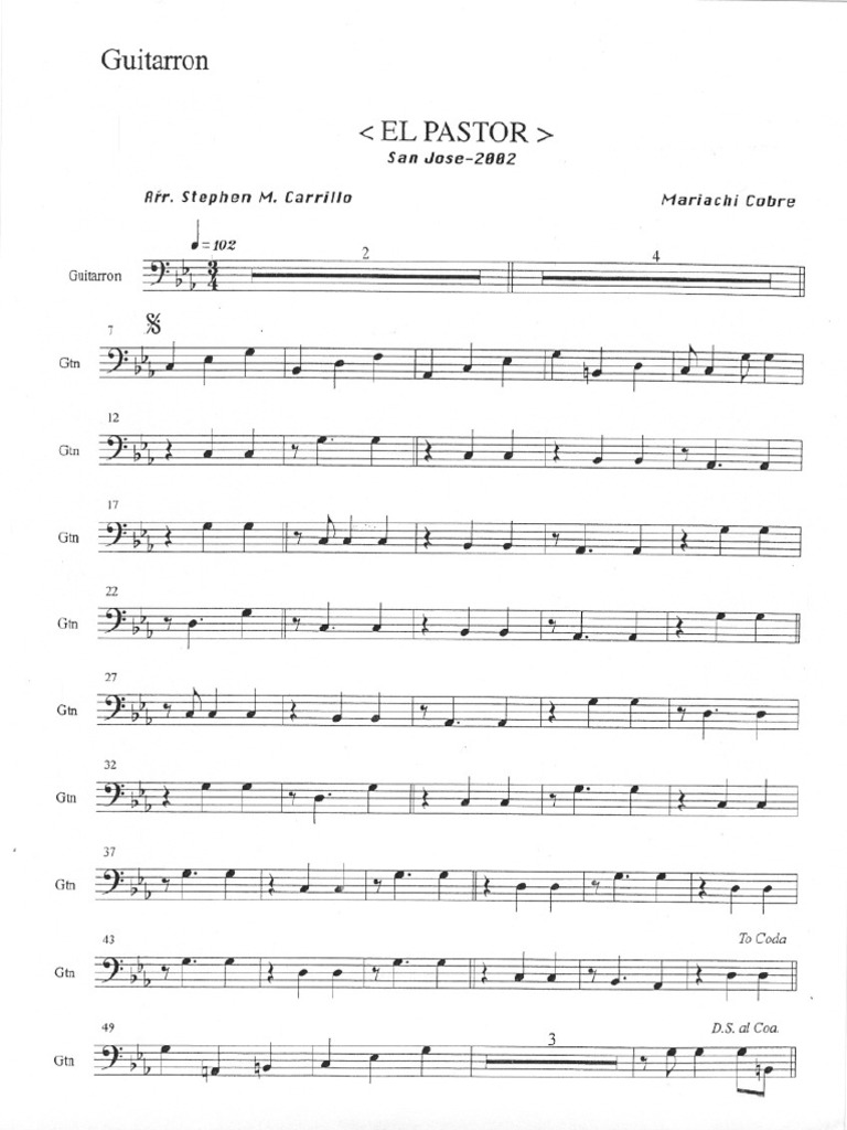El Pastor - Guitarron | PDF