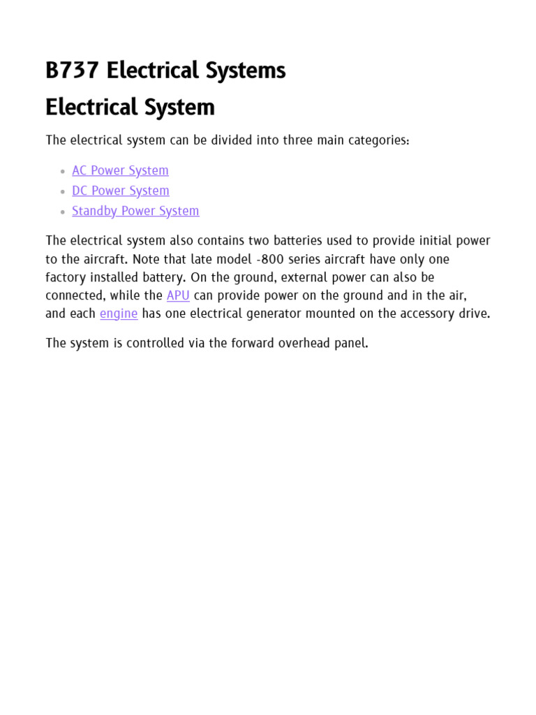 B737 Electrical Systems | PDF | Battery Charger | Alternating Current