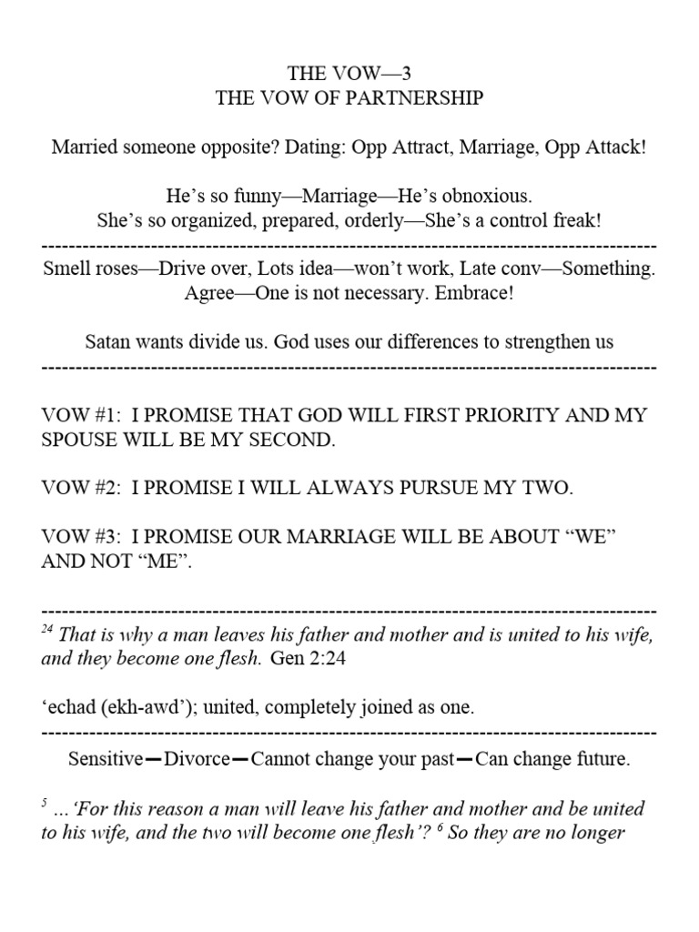 The Vow of Marriage: Commitment & Unity | PDF | Marriage