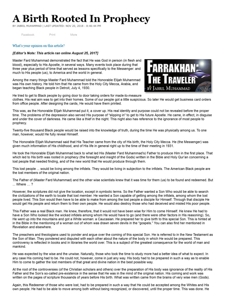 A Birth Rooted in Prophecy | PDF | God In Islam | Religious Belief And ...