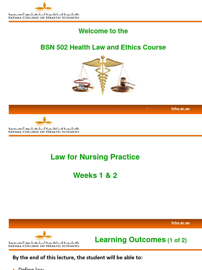 Week 1 & 2 | PDF | Tort | Nursing