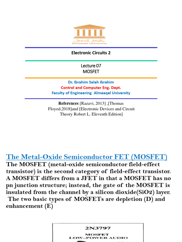 MOSFET Overview and Applications | PDF | Field Effect Transistor | Mosfet