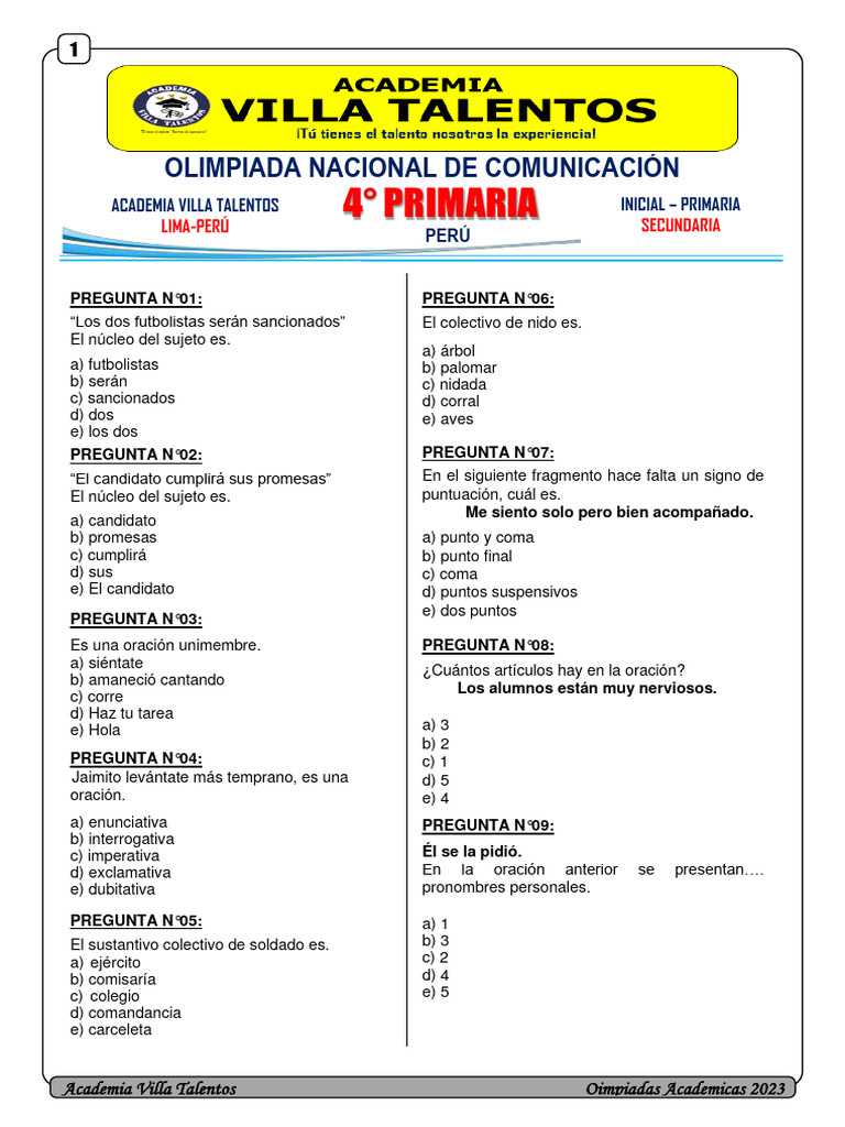 4to Grado | PDF | Gramática | Lingüística