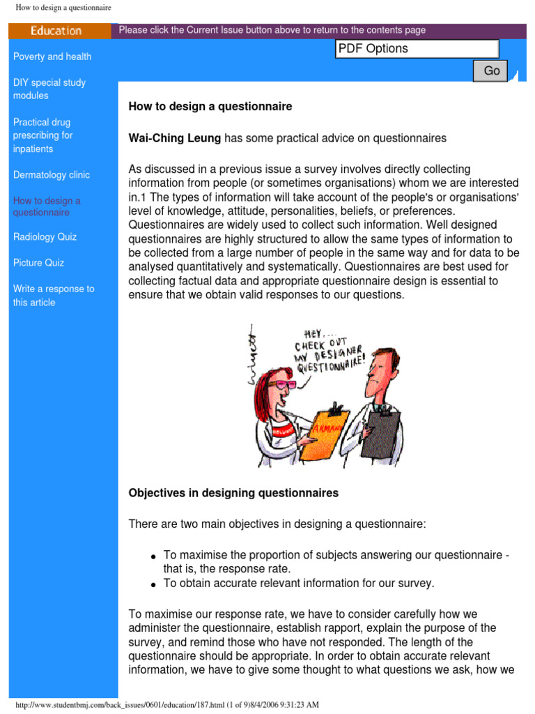 How To Design A Questionnaire | PDF | Survey Methodology | Questionnaire