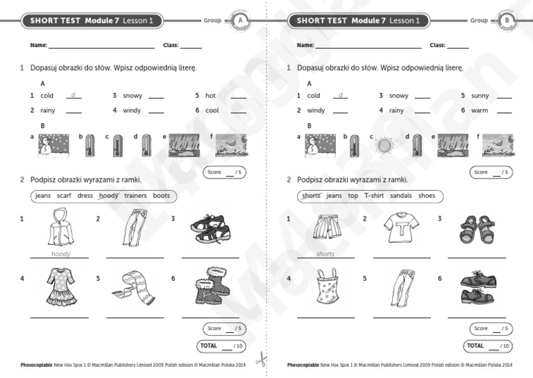 Short Test Module 7 Lesson 1 | PDF