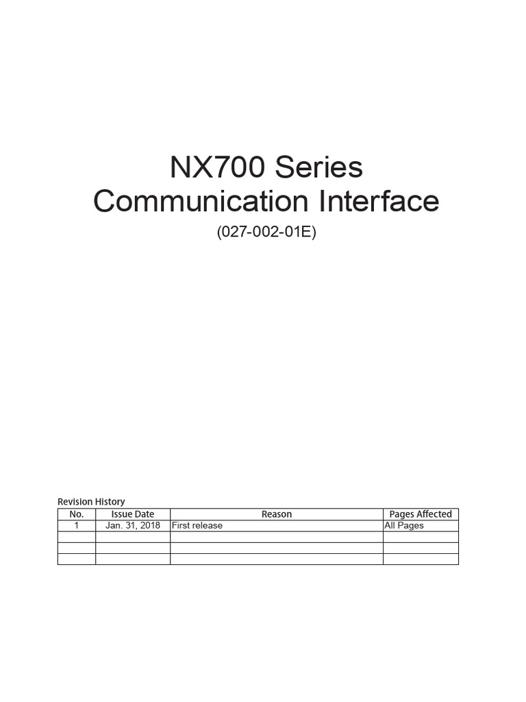 NX700 - Communication Interface - 01E | PDF | Telecommunications ...