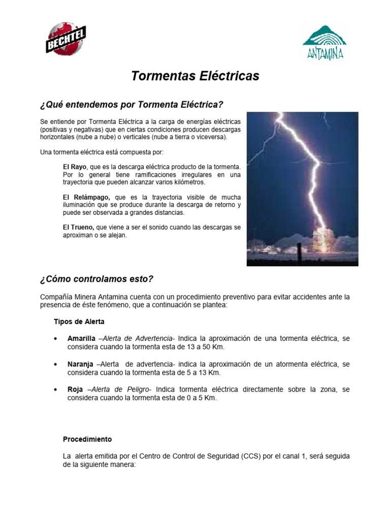 Primera Semana - Tormentas Eléctricas | PDF | Tormentas | Relámpago
