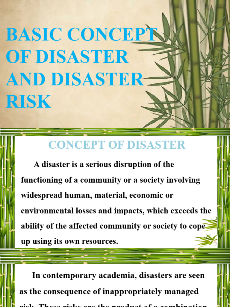 l1 Basic Concept of Disaster and Disaster Risk | PDF | Natural ...