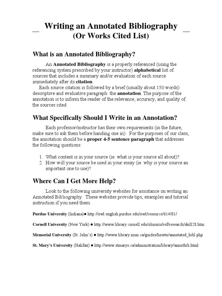 Annotated Works Cited List Example | PDF | Mother Teresa | Pope ...