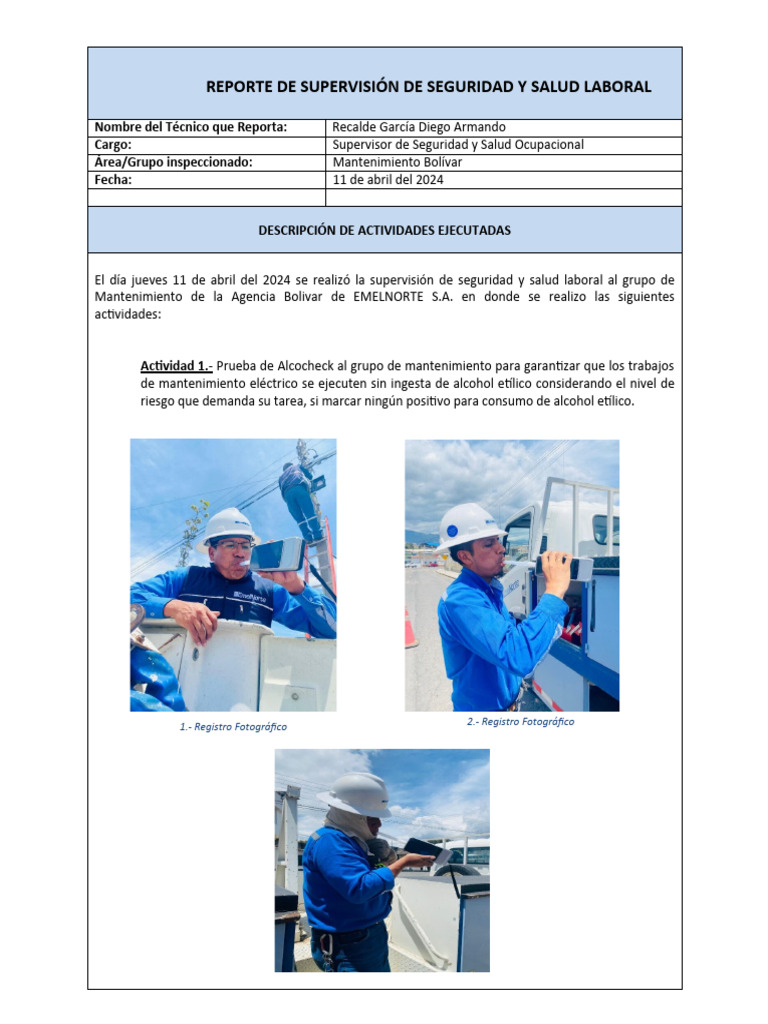 Informe de Supervisión SST Agencia Bolivar 2024 | PDF | Negocios | Tecnología