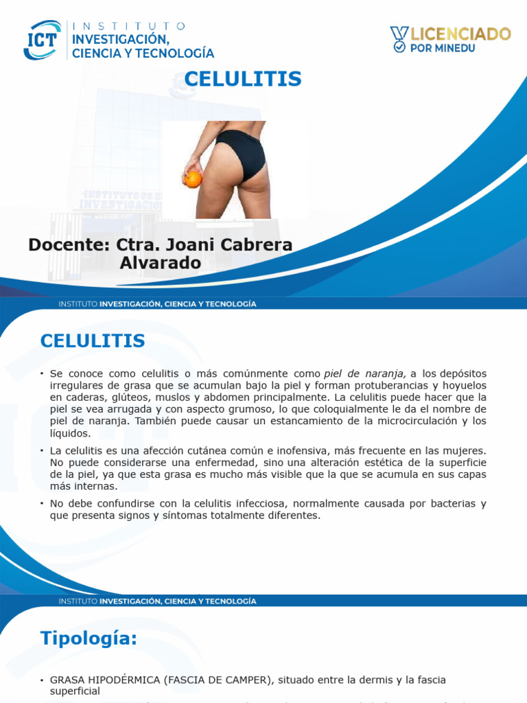 Causas y Tipos de Celulitis Explicados | PDF | Especialidades Medicas | Medicina CLINICA