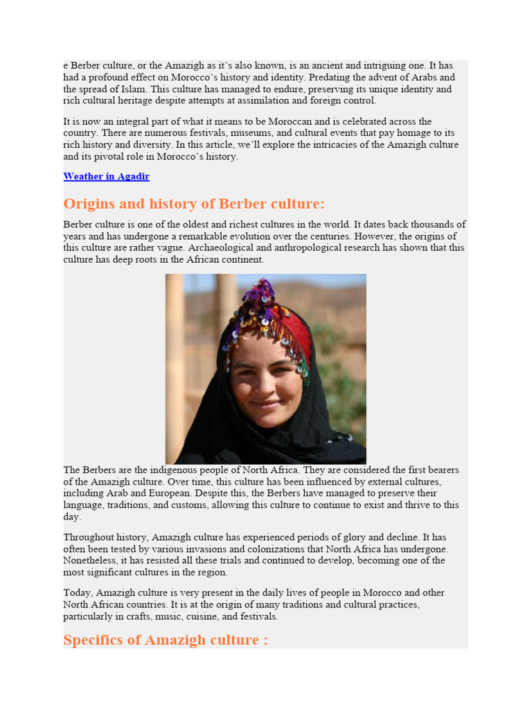 les traditions amazigh | PDF | Berbers