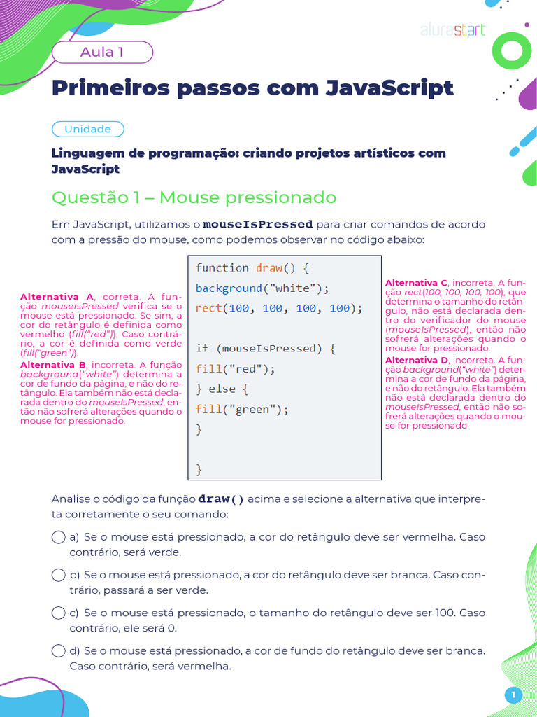 Aula 1 - 2 Bimestre Alura | PDF | Script Java | Informática