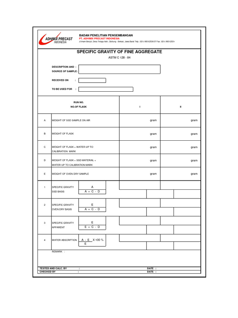 Fine Aggregate Testing Procedures | PDF