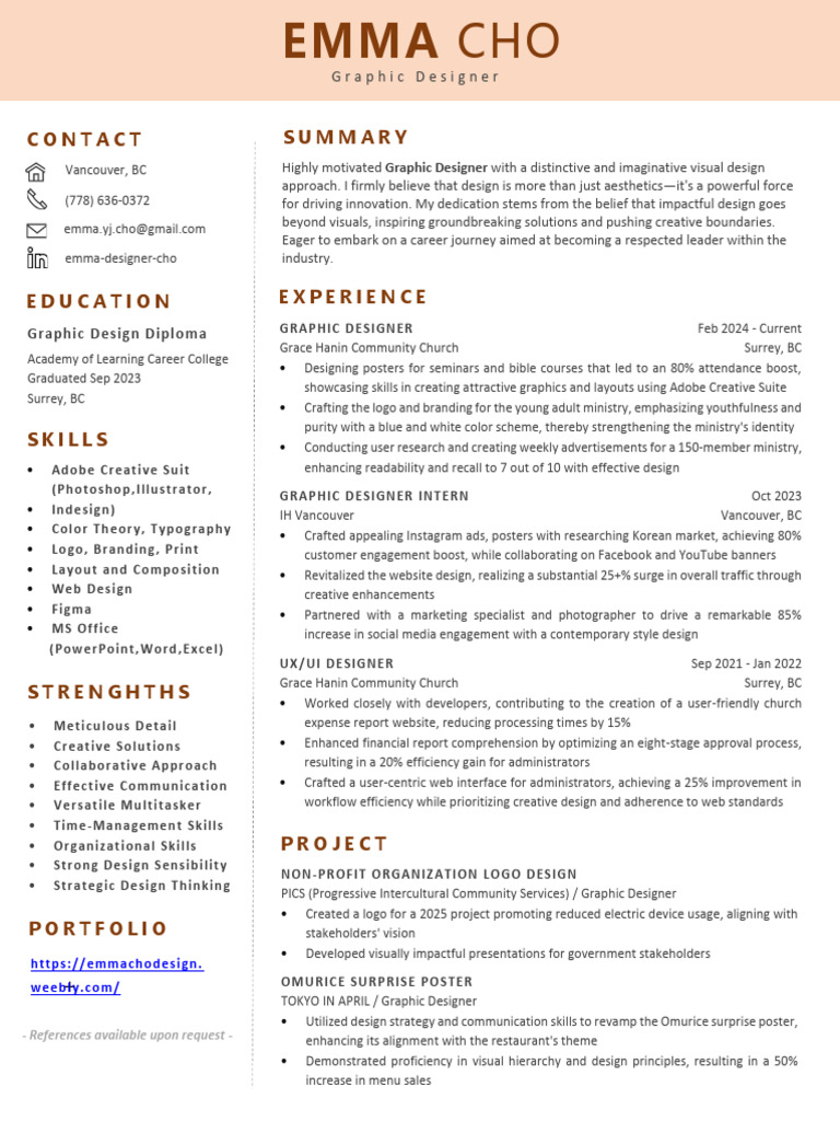 Resume Emma | Download Free PDF | Graphic Design | Communication Design