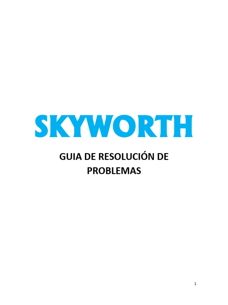 Guia de Resolucion de Problemas Skyworth | PDF | Hdmi | Televisión