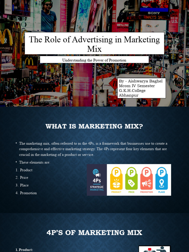 Role of Advertising in Marketing Mix | PDF | Advertising | Target Audience