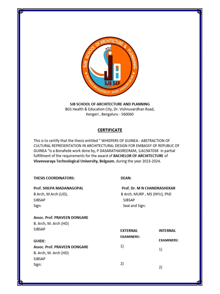 Certificate: Examiners Examiners | PDF