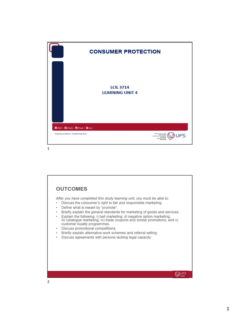4 Consumer Law Learning Unit 4 | PDF | Marketing | Consumer Protection
