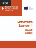 NSW Mathematics Extension 1 Syllabus 2024 | PDF | Trigonometry | Equations