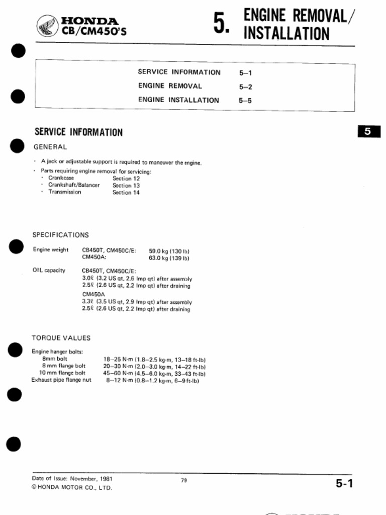 Section 05 Engine Removal and Installation | PDF