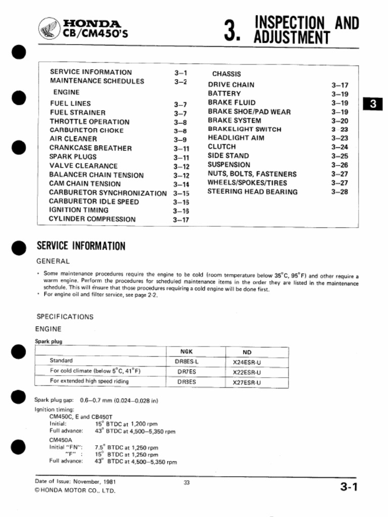 Section 03 Inspection and Adjustment | PDF