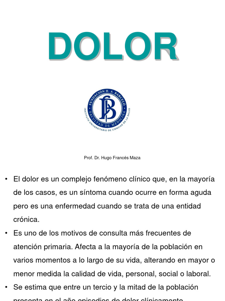 Dolor Semiología | PDF | Dolor | Especialidades Medicas